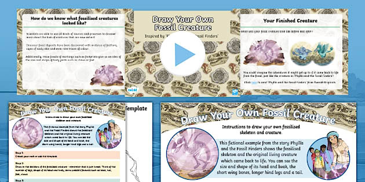 Draw Your Own Fossil Creature Activity Pack | Drawing Fossils